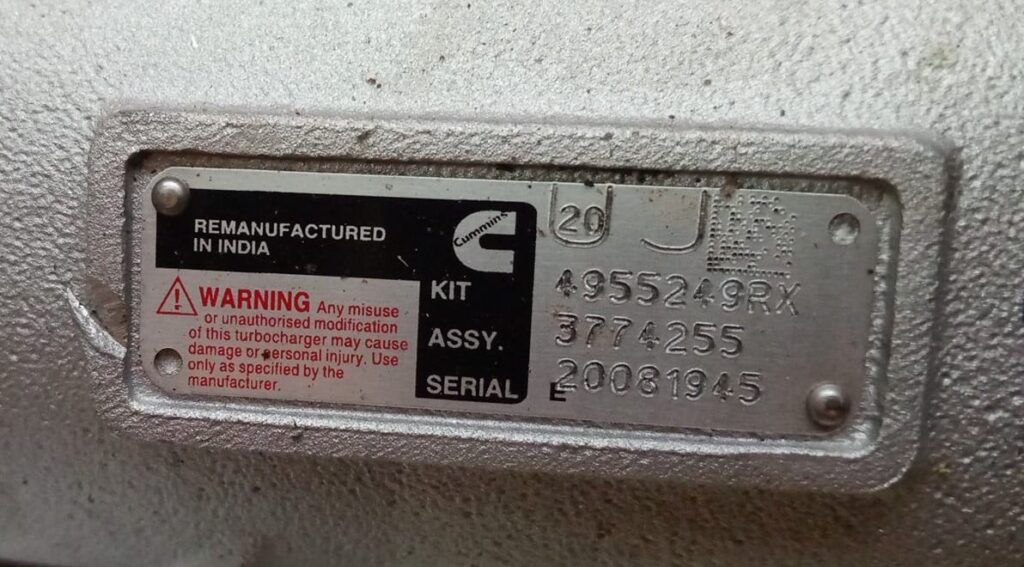 4955249RX Turbo Compresor CUMMINS - HAT Embragues y Caja de Cambios
